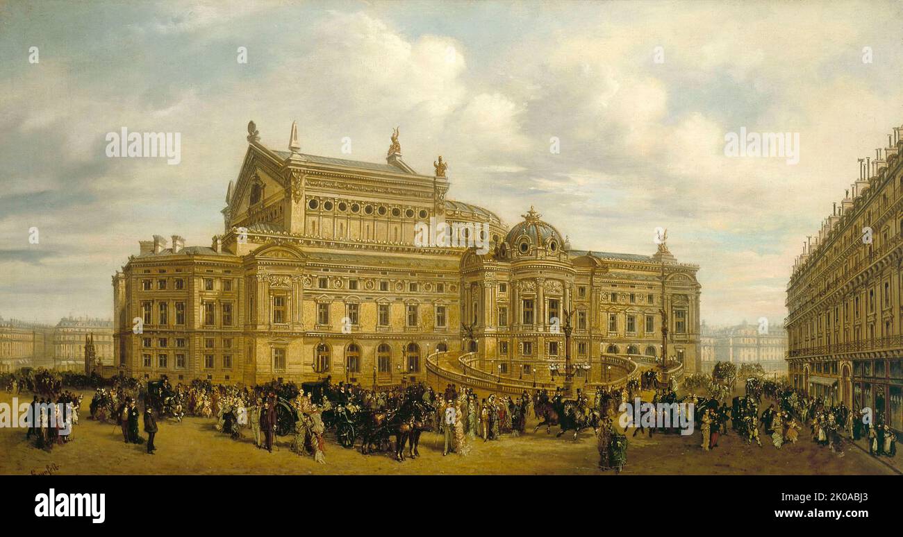 Opera Garnier seen from rue Auber, circa 1880, 9th arrondissement Stock ...