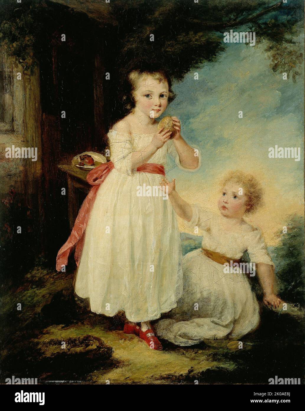 Portrait of two little girls, called the cakes, c1790-1799 Stock Photo ...