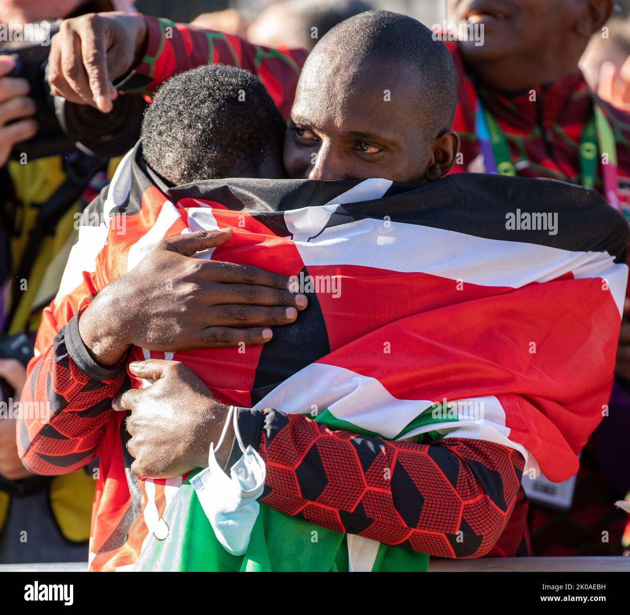 Judith Jeptum Korir of Kenya celebrate’s after competing in the women’s ...