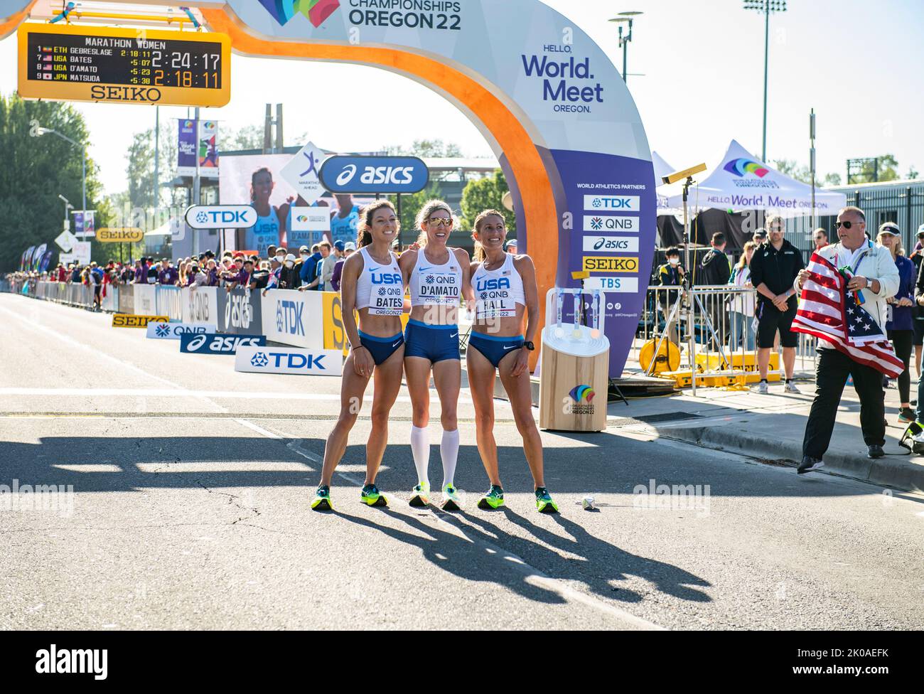 Keira D'Amato of the USA competing in the women’s marathon at the World ...