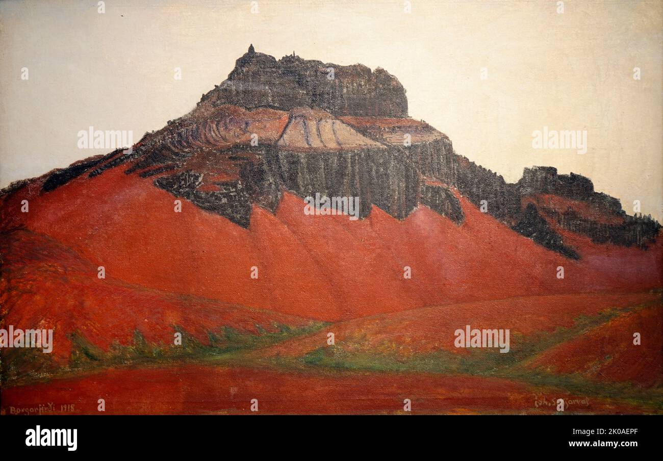 Johannes S. Kjarval (1885-1972) Svartfell (Mt. Dyrfjdll), 1921. Oil on ...