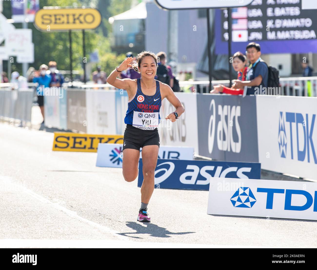 Kit Ching Yiu of Hong Kong, China competing in the women’s marathon at ...