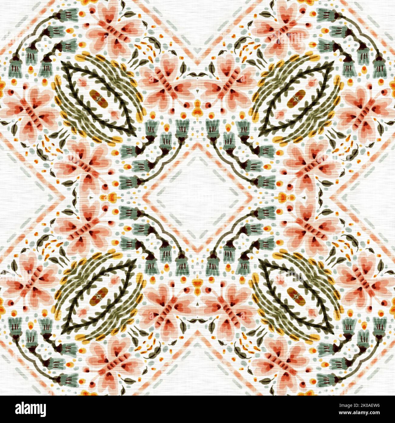 Boho botanical cottage core seamless pattern. Trendy decorative ...