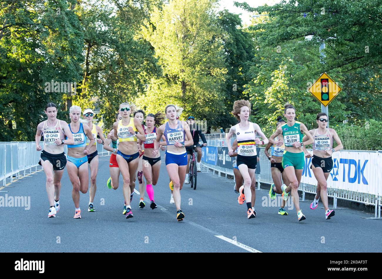 Leslie Sexton of Canada competing in the women’s marathon at the World ...