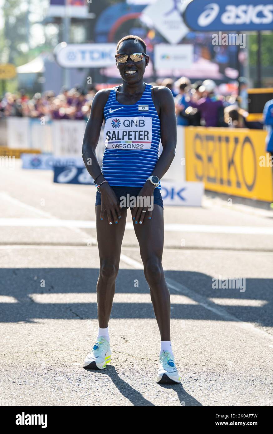 Lonah Chemtai Salpeter of Israel competing in the women’s marathon at ...