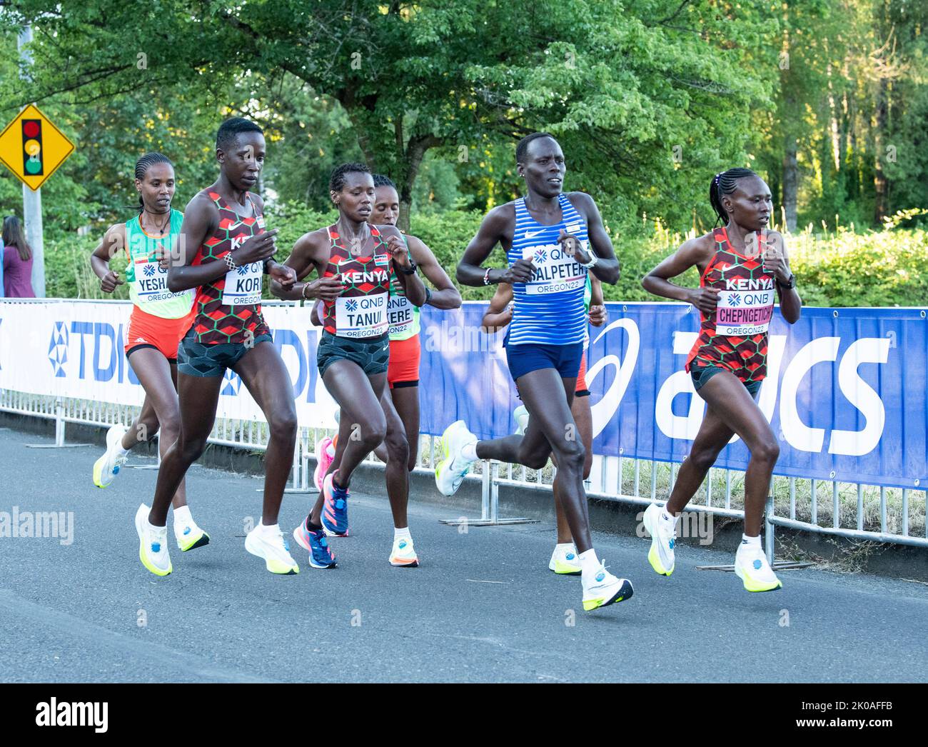 Lonah Chemtai Salpeter of Israel competing in the women’s marathon at ...