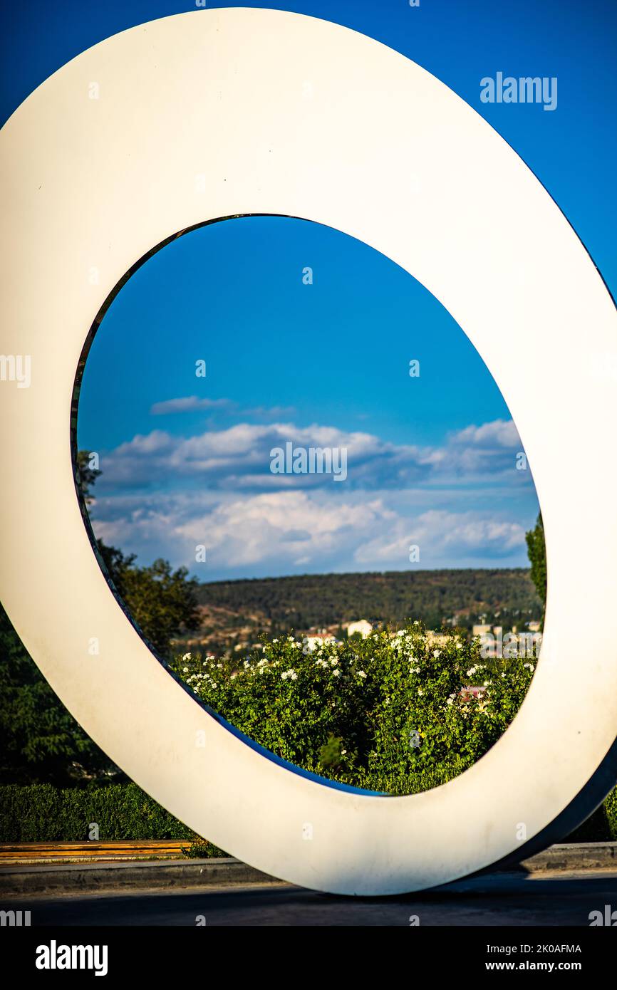 Round shaped monument in Old Tbilisi, travel landmark in the capital ...