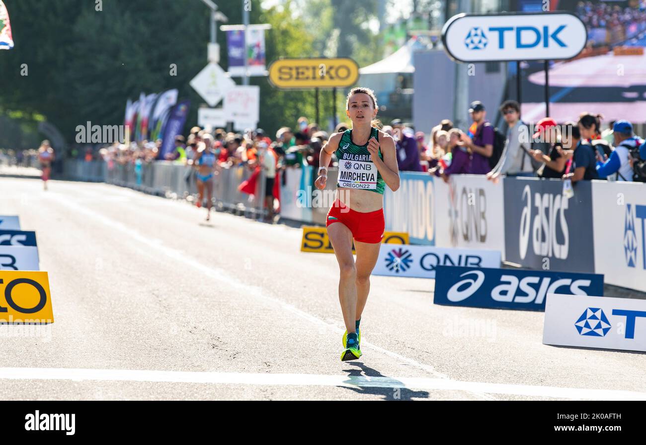 Militsa Mircheva of Bulgaria competing in the women’s marathon at the ...