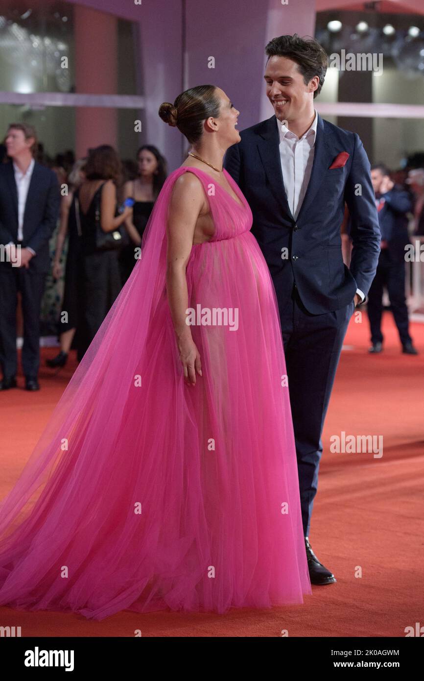 Venice, Italy. 10th Sep, 2022. Jessica Brown Findlay and Ziggy Heath ...