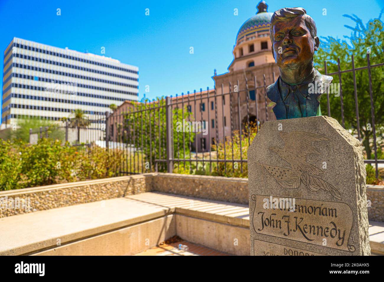 John F Kennedy Statue Bust Intucson Arizona United States City Of Tucson © Photo Luis