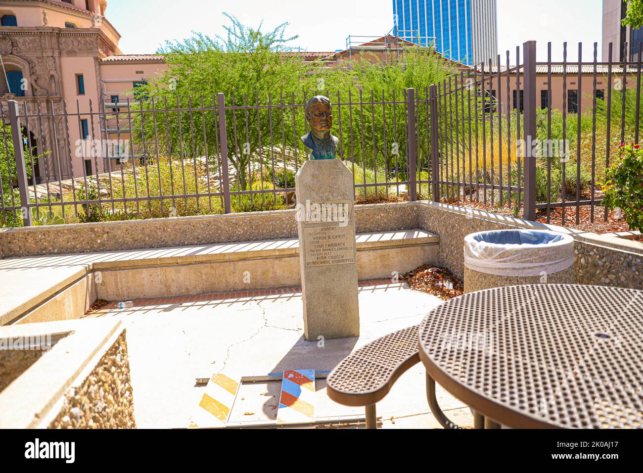 John F. Kennedy, statue, bust inTucson, Arizona ,United States. City of ...