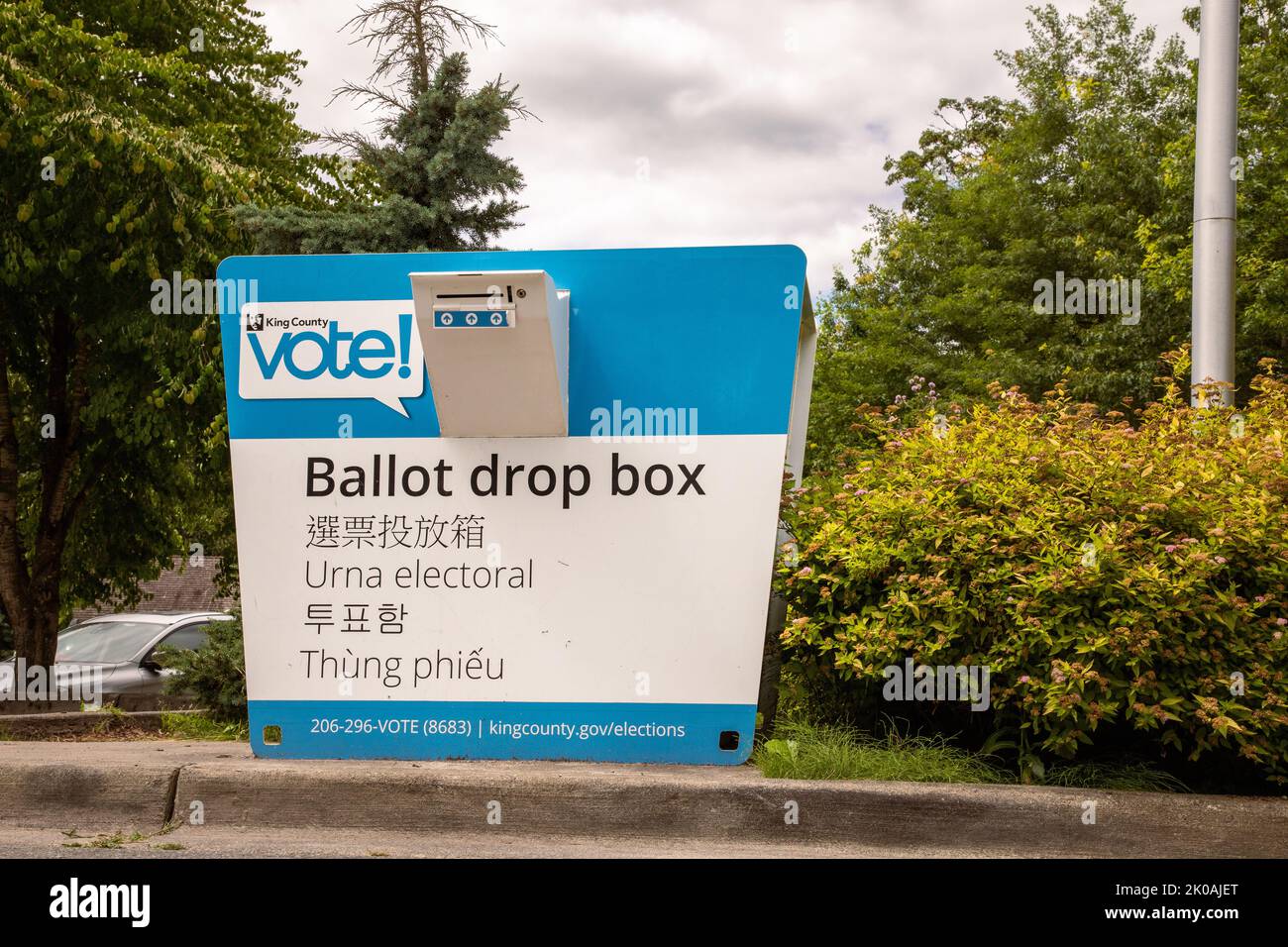Duvall WA USA 07-22.2022:King County Ballot Drop Box at McCormick Park ...