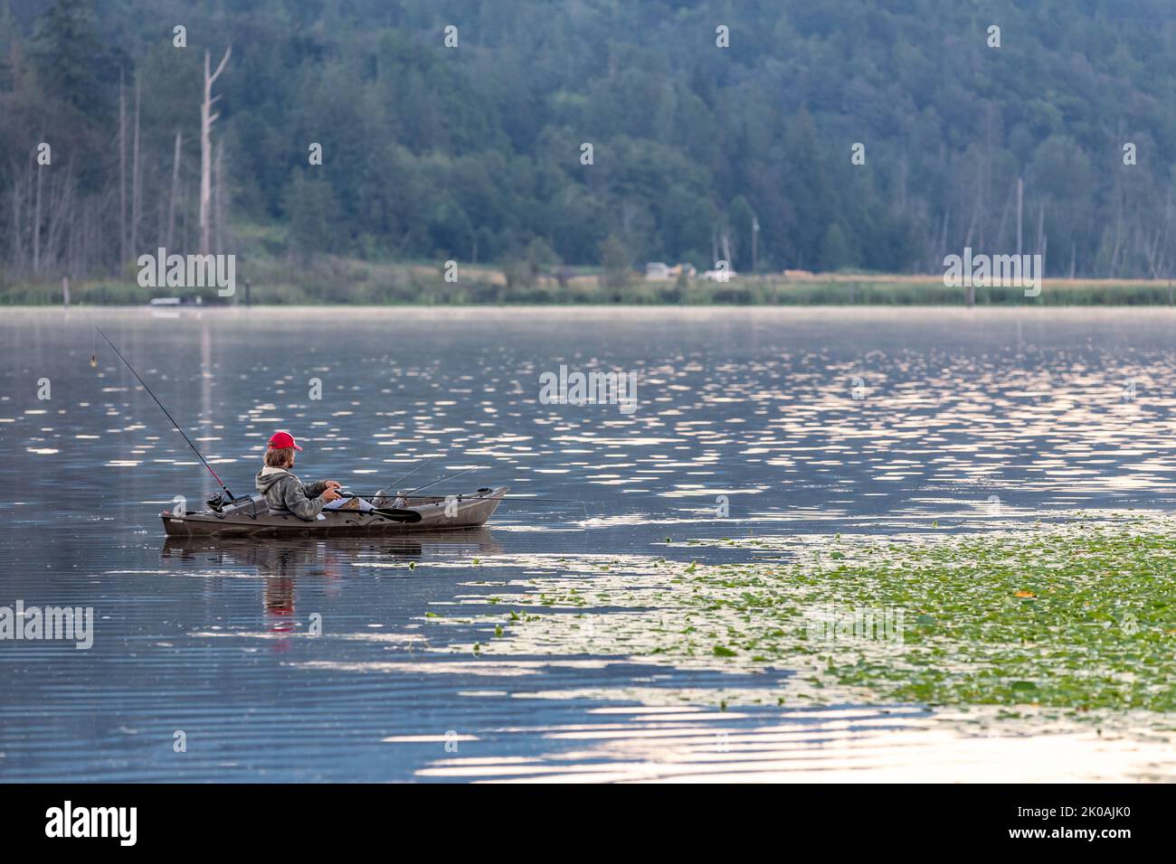Clear Lake, WA USA: 07-31-2022: Early morning Fishing Stock Photo - Alamy