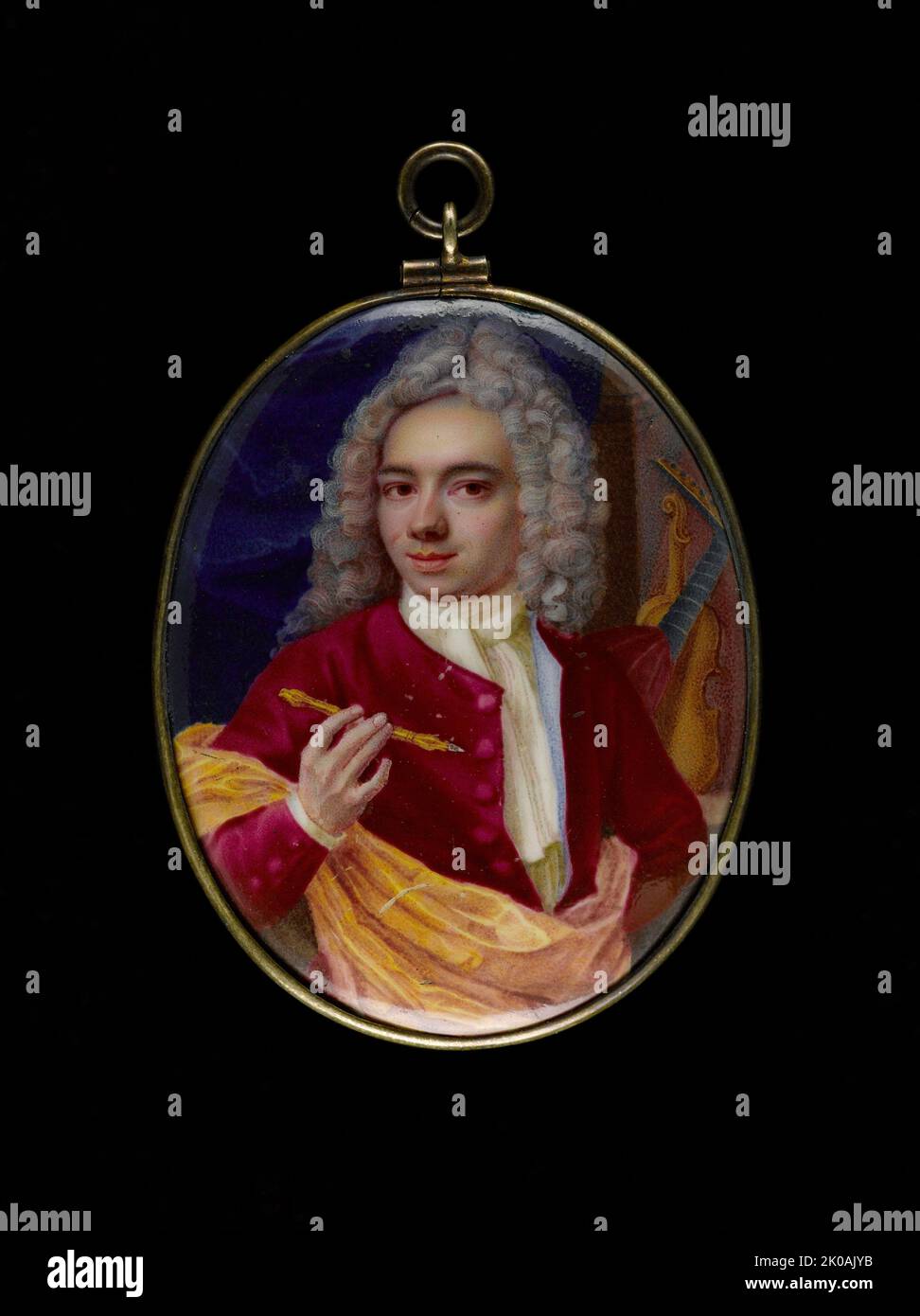 Portrait of a man, probably a musician, between 1725 and 1750 Stock ...