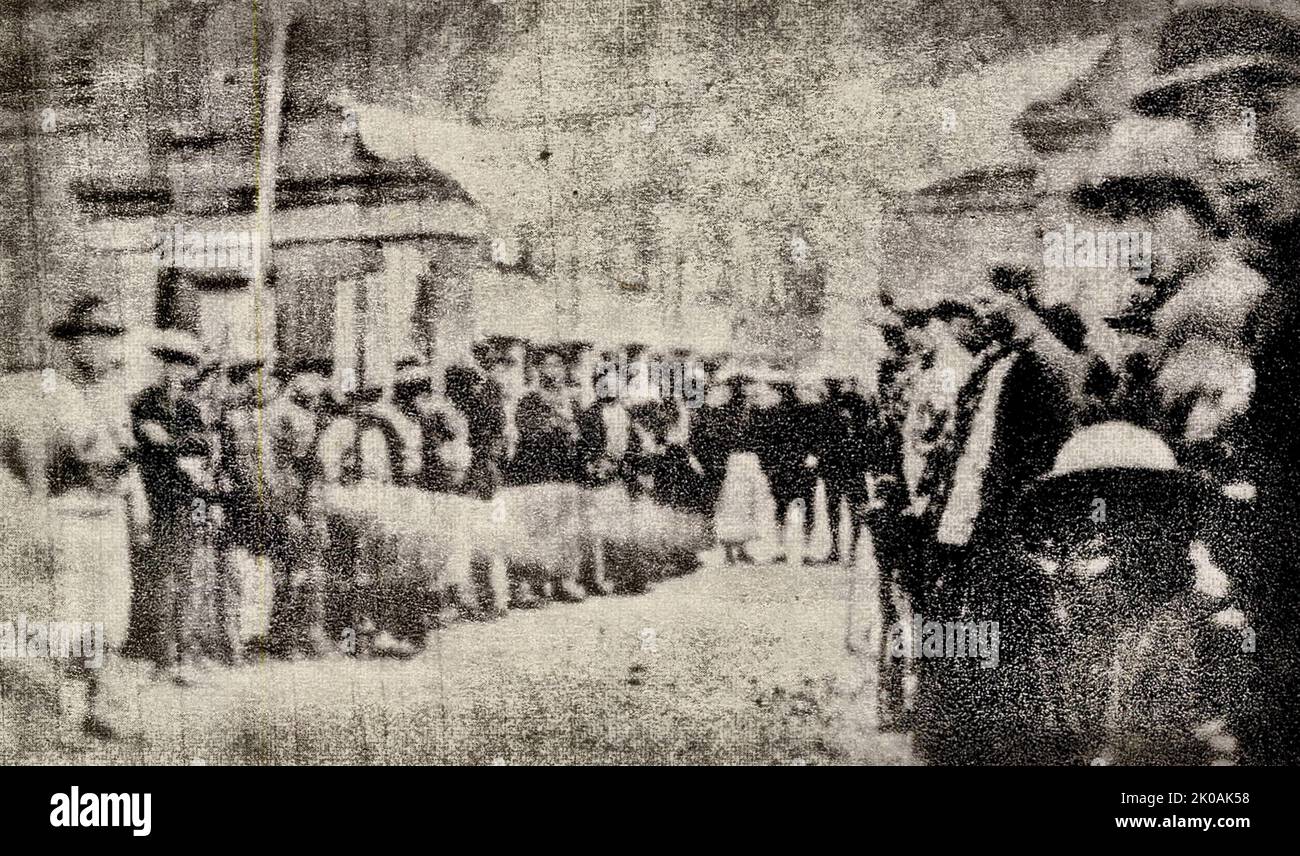 Young pickets members in front of the Shanghai Federation of Trade ...