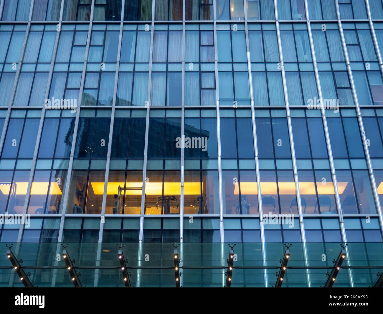 The windows of a high-rise building. Building monolith. Hotel windows ...
