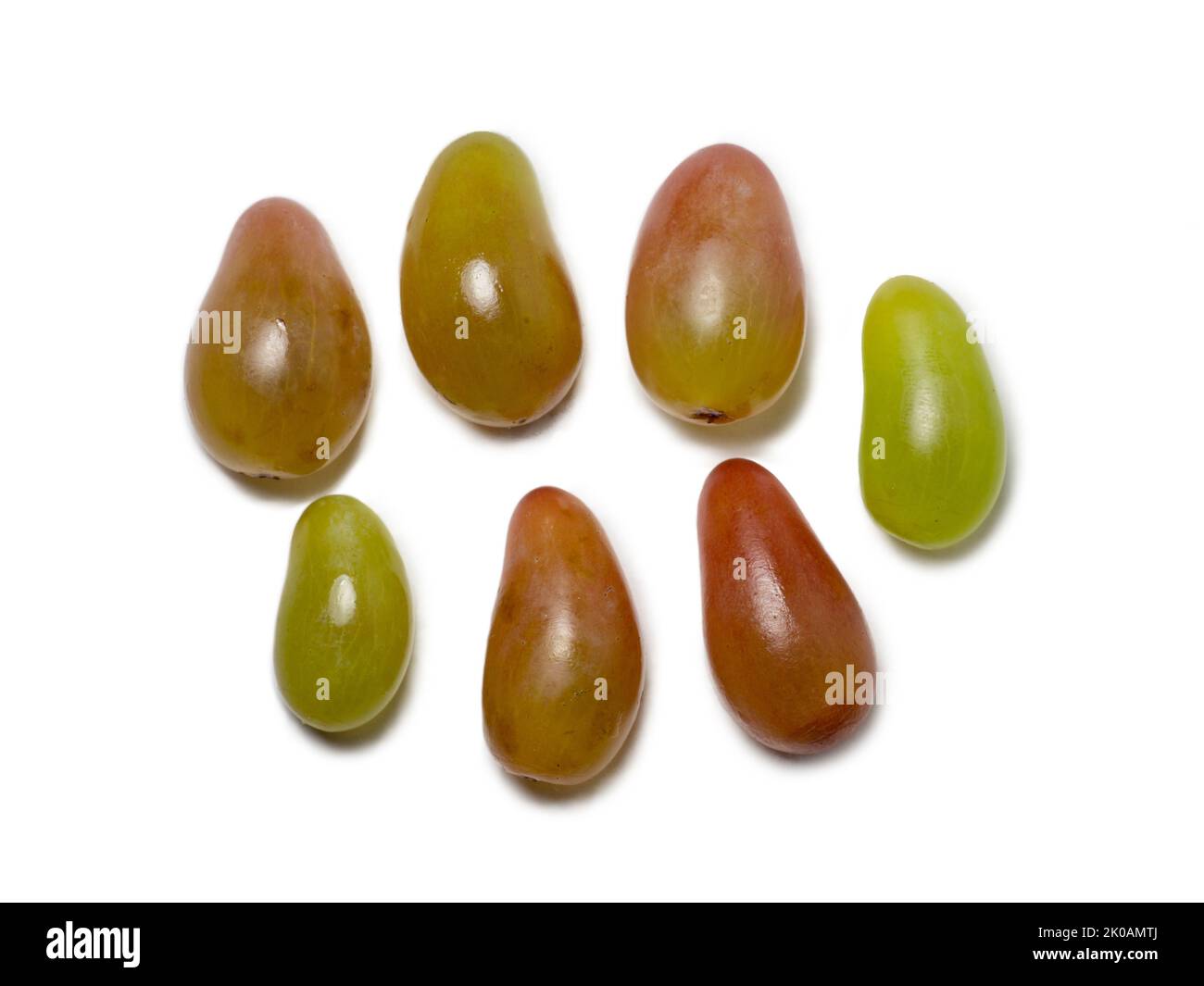 Individual grapes on a white background. Green berries. Juicy fruits ...