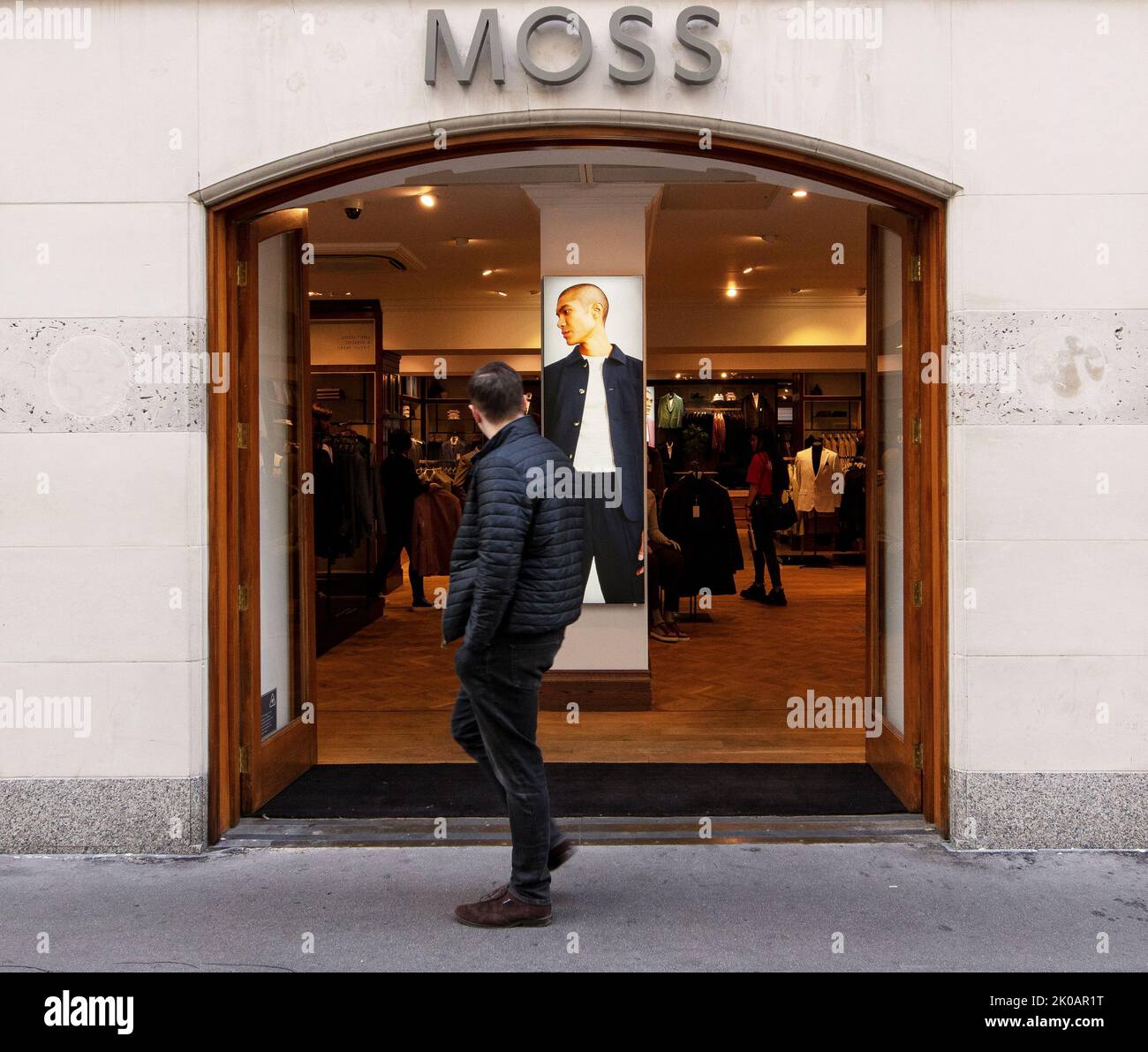 The Jermyn St branch of Moss Bros, an upmarket menswear store Stock ...