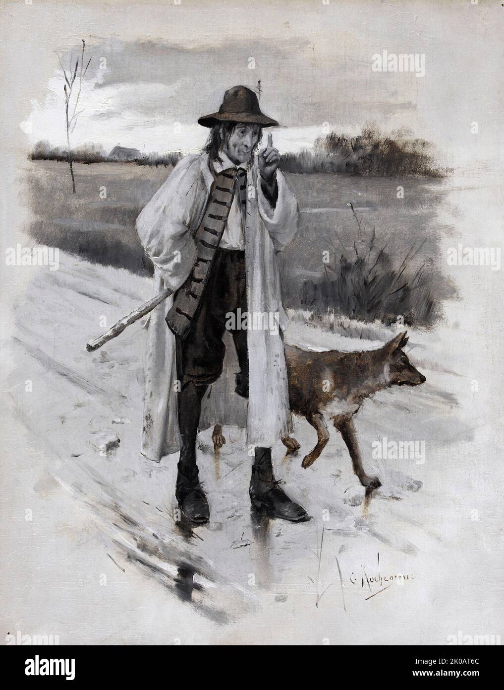 Man and beast, c1886 Stock Photo - Alamy