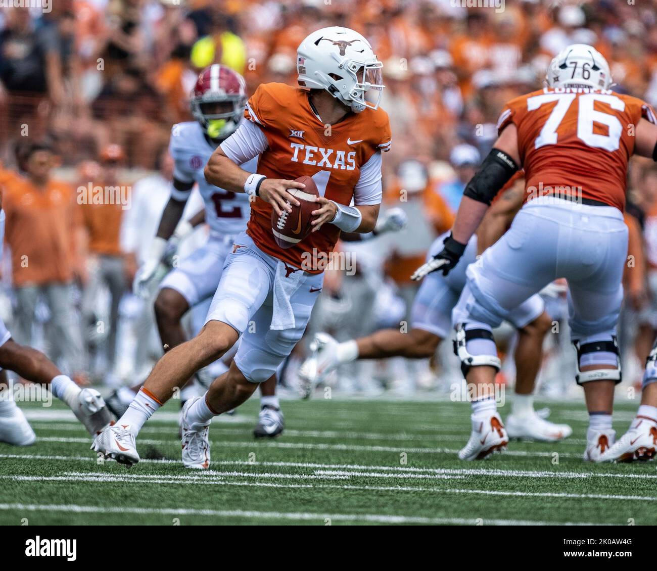 September 10, 2022. QB Hudson Card #1 of the Texas Longhorns in action ...