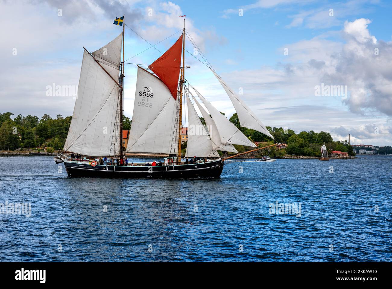sailing boat in the sea nacka sweden, stockholm, sverige Stock Photo ...