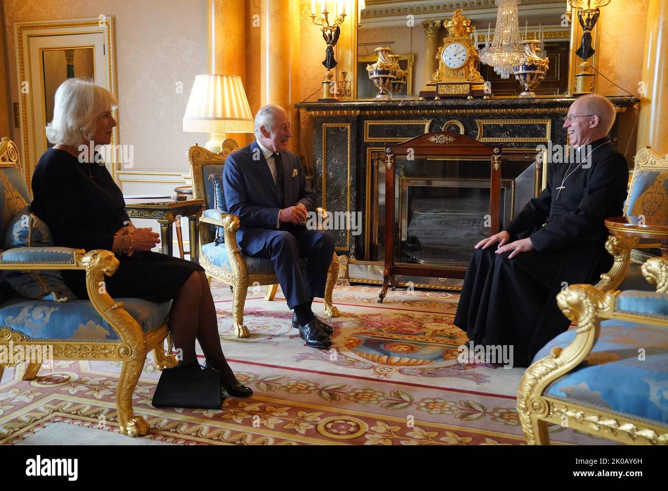 London, UK. 11th Sep, 2022. Britain's Camilla, Queen Consort (L) and Britain's King Charles III ...