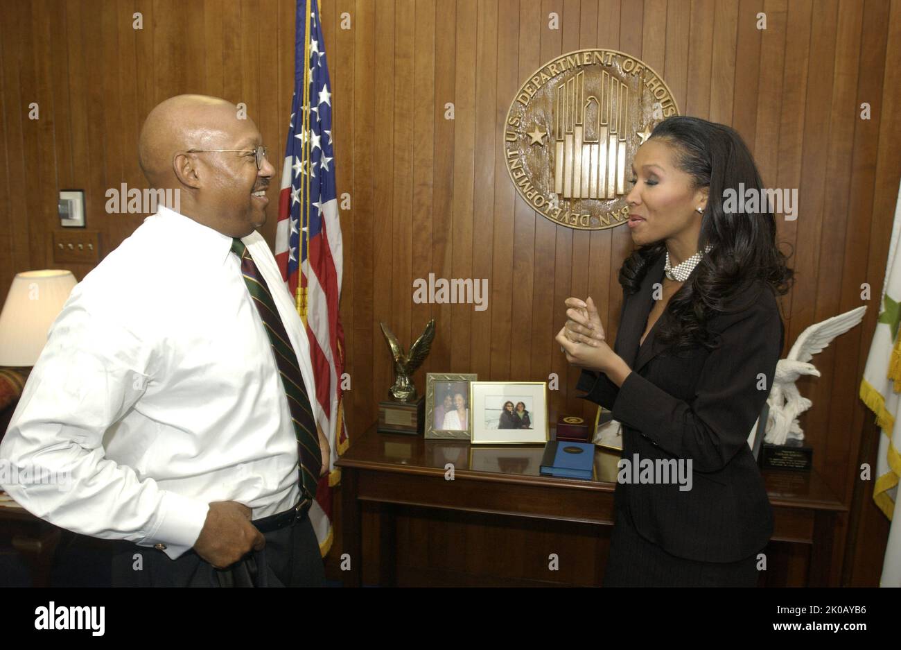 Secretary Alphonso Jackson with Fox News Channel's Angela McGlowan ...