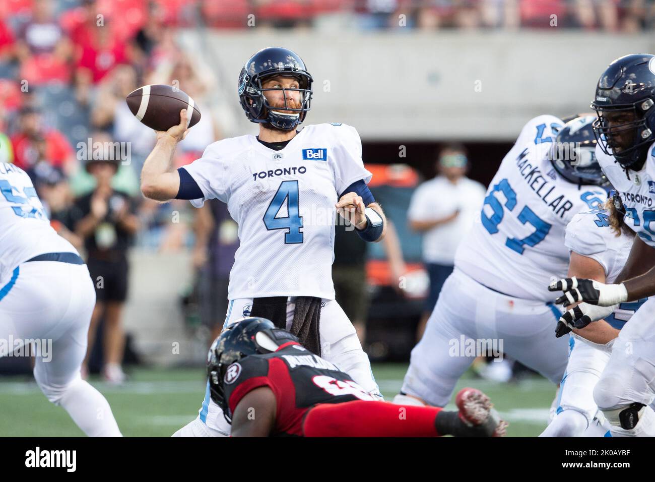 Ottawa, Canada. 10th Sep, 2022. Toronto Argonauts quarterback McLeod ...