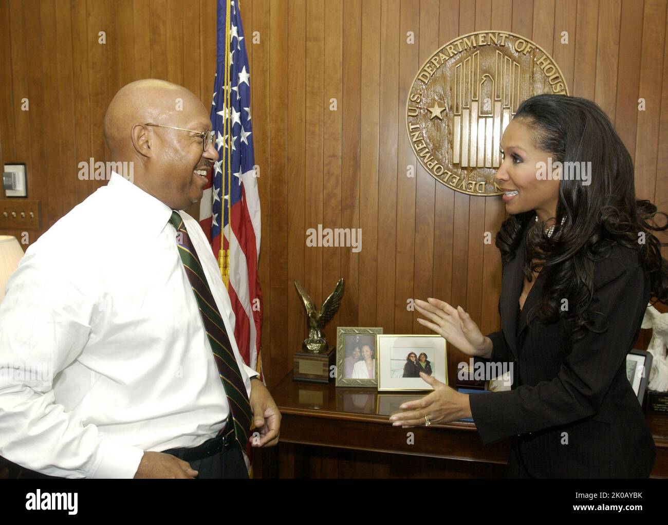 Secretary Alphonso Jackson with Fox News Channel's Angela McGlowan ...
