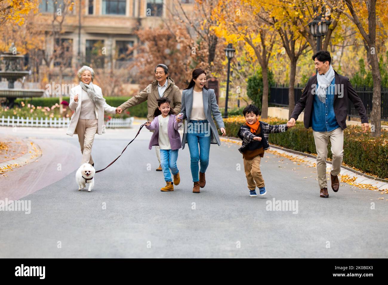 Chinese family taking a walk Stock Photo - Alamy