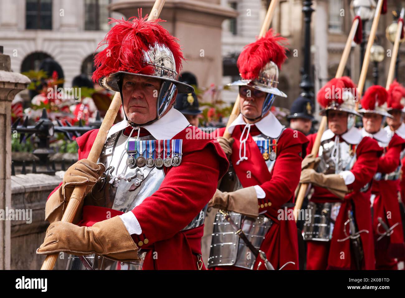 London, UK. 11th Sep, 2022. Members of the Coldstream guards perform as ...