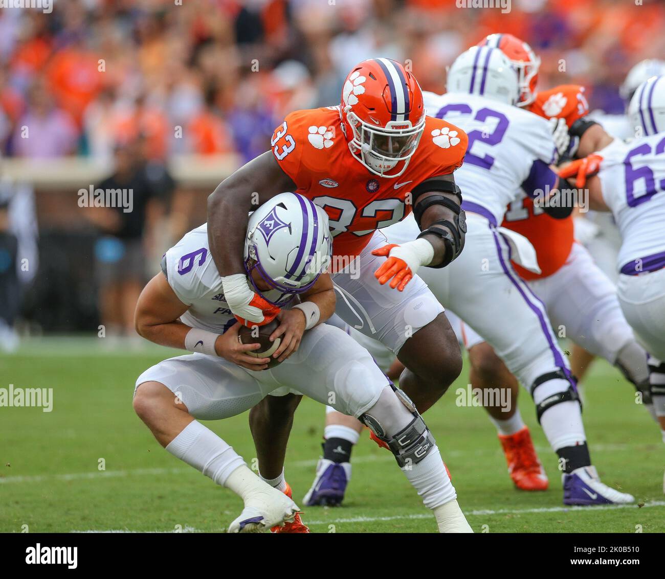Clemson, SC, USA. 10th Sep, 2022. Clemson's Roho Orhorhoro #33 sacks ...
