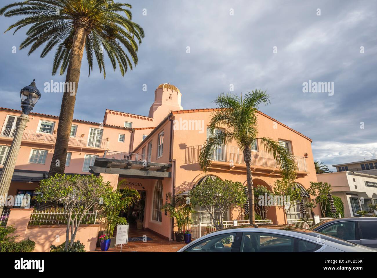 View from along Prospect Street in downtown La Jolla, California, USA ...
