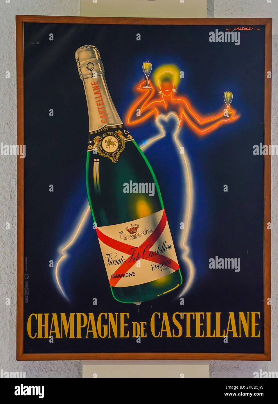 Champagne de Castellane label on display at the Champagne de Castellane ...