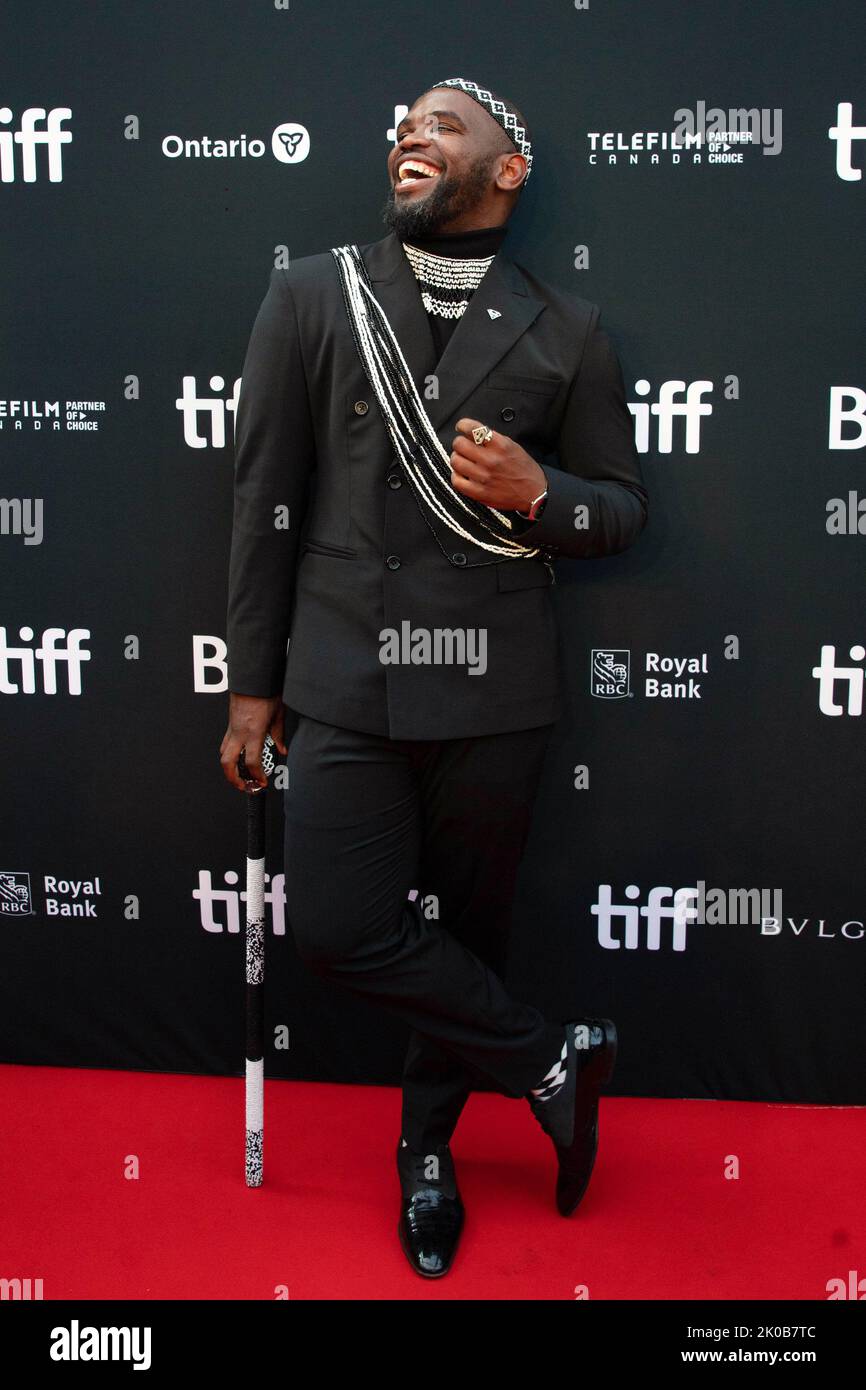 Toronto, Canada. 09th Sep, 2022. Sivuyile Ngesi attends the premiere of "The Woman King" at Roy ...