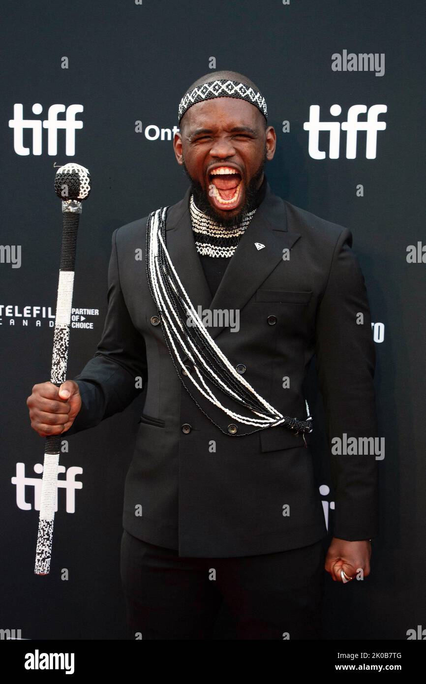 Toronto, Canada. 09th Sep, 2022. Sivuyile Ngesi attends the premiere of "The Woman King" at Roy ...