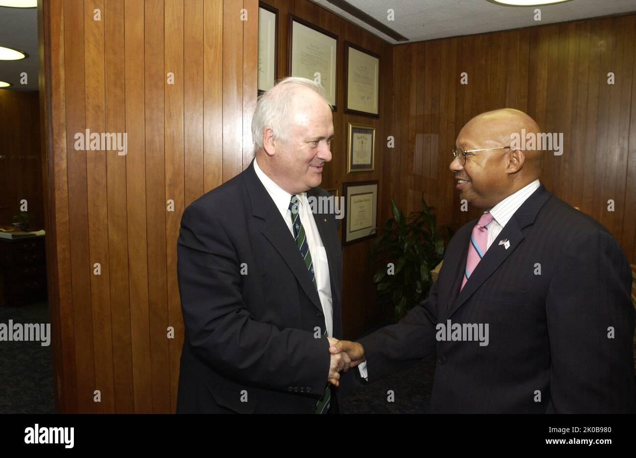 Secretary Alphonso Jackson with European Union Ambassador John Bruton ...
