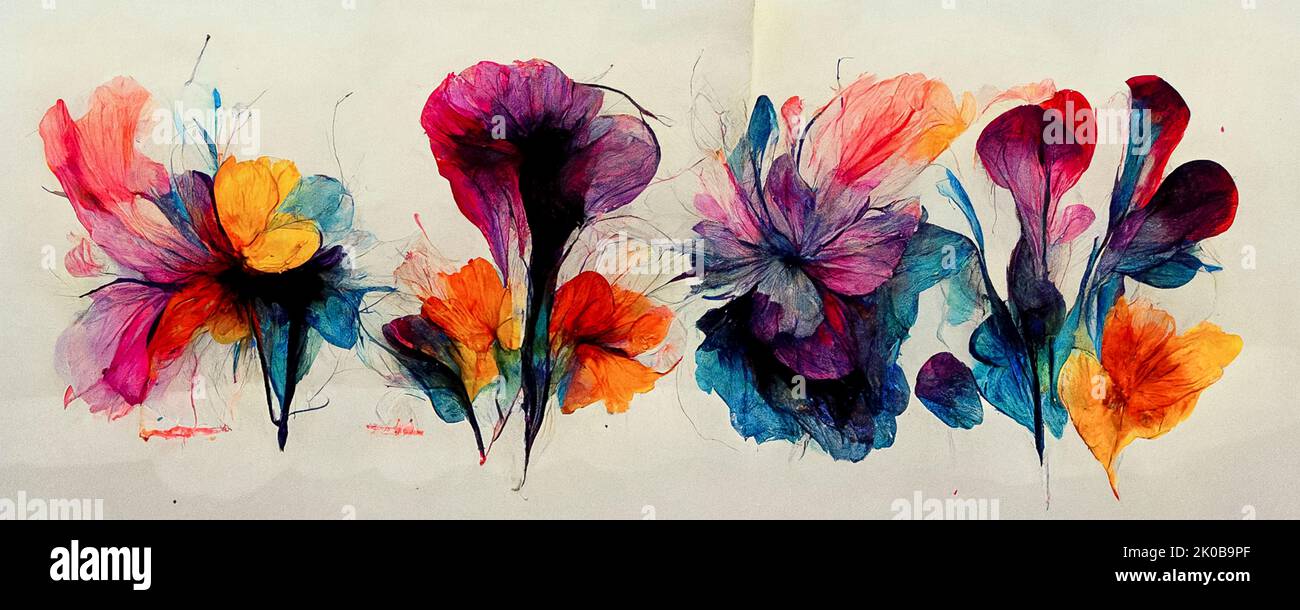 Luxury art in abstract flower style. Artistic design. The painter uses ...