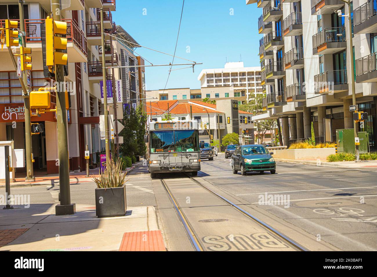 bus stop, bus Urban transport, city truck , stop bus Downtown Tucson ...