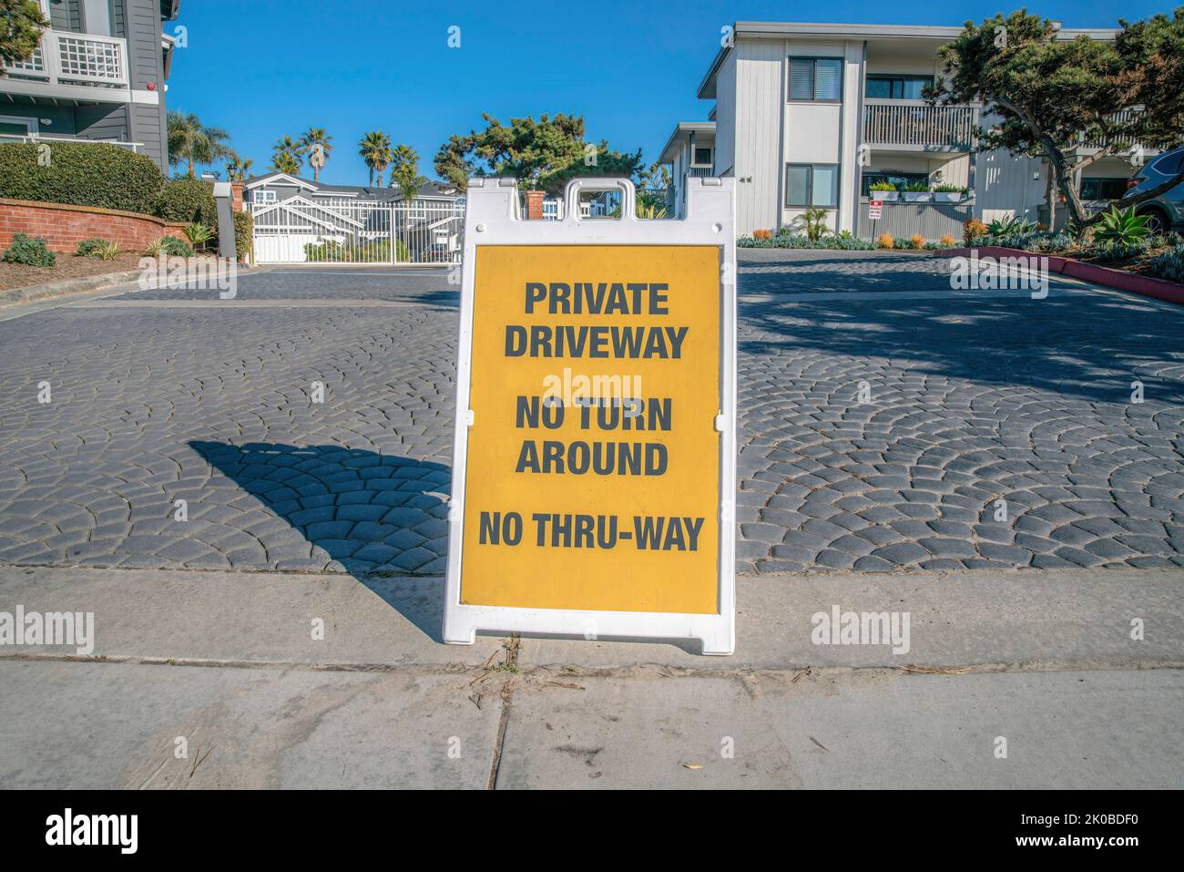 La Jolla, California- Signage with Private Driveway, No Turn Around ...