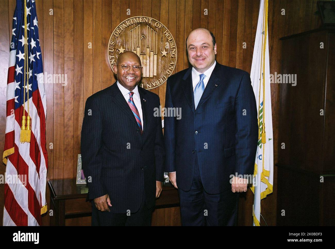 Secretary Alphonso Jackson with Jordanian Ambassador Karim Kawar ...