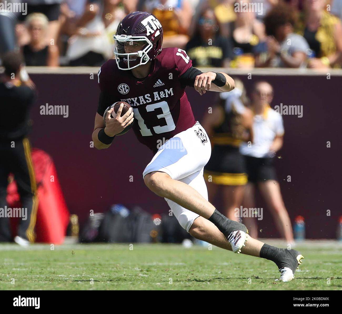 College Station, TX, USA. 10th Sep, 2022. Texas A&M quarterback Haynes ...