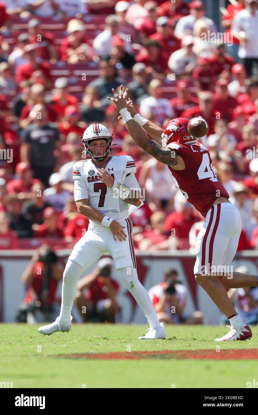 September 10, 2022: South Carolina QB Spencer Rattler #7 makes a throw ...