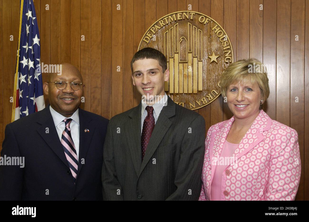 Secretary Alphonso Jackson with Van Applegate and Pamela Patenaude ...