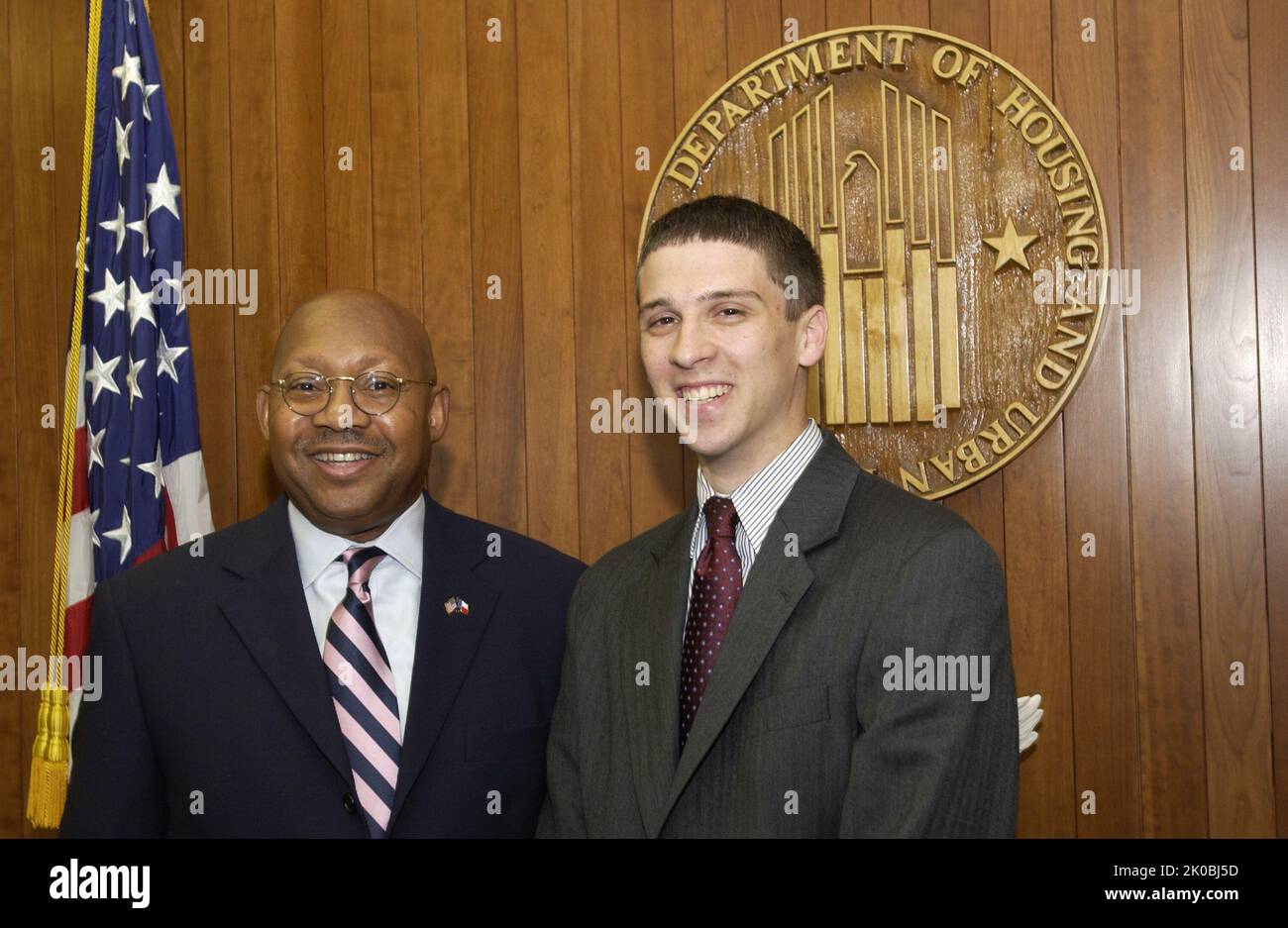 Secretary Alphonso Jackson with Van Applegate and Pamela Patenaude ...