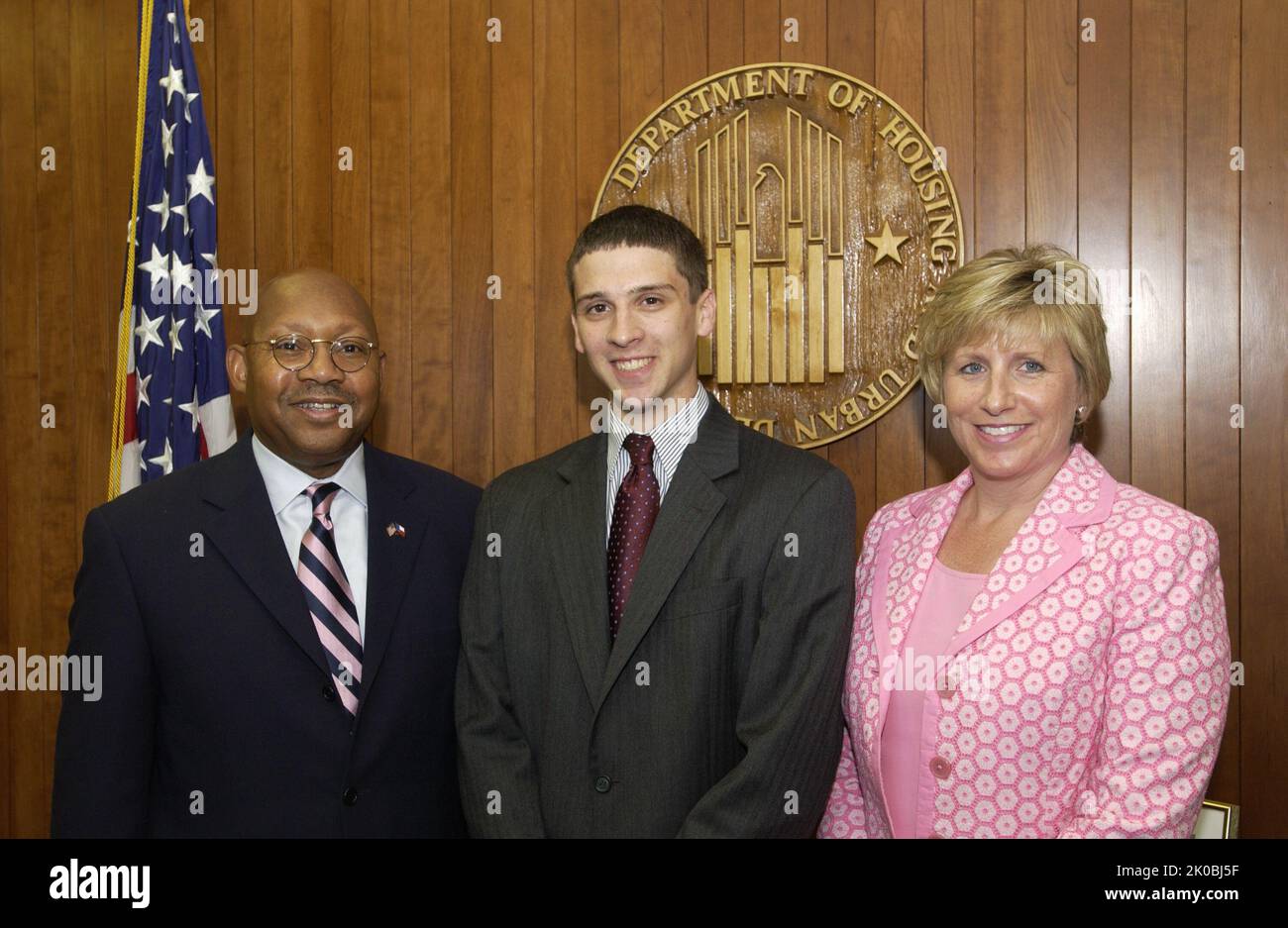 Secretary Alphonso Jackson with Van Applegate and Pamela Patenaude ...