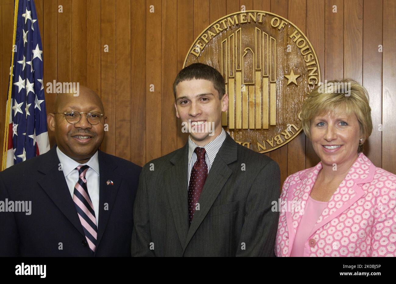 Secretary Alphonso Jackson with Van Applegate and Pamela Patenaude ...