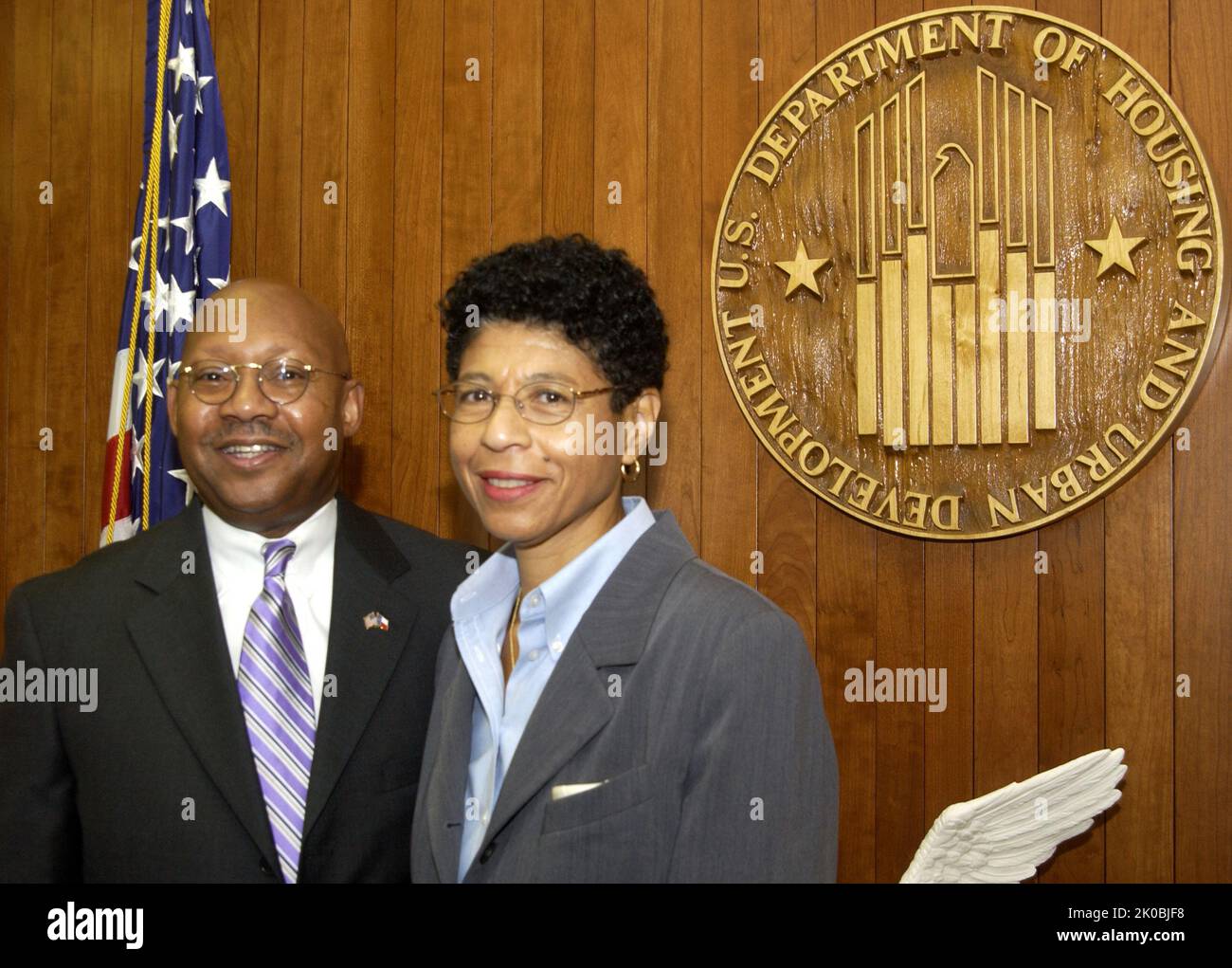Secretary Alphonso Jackson with Toni Schmiegelow. Secretary Alphonso ...