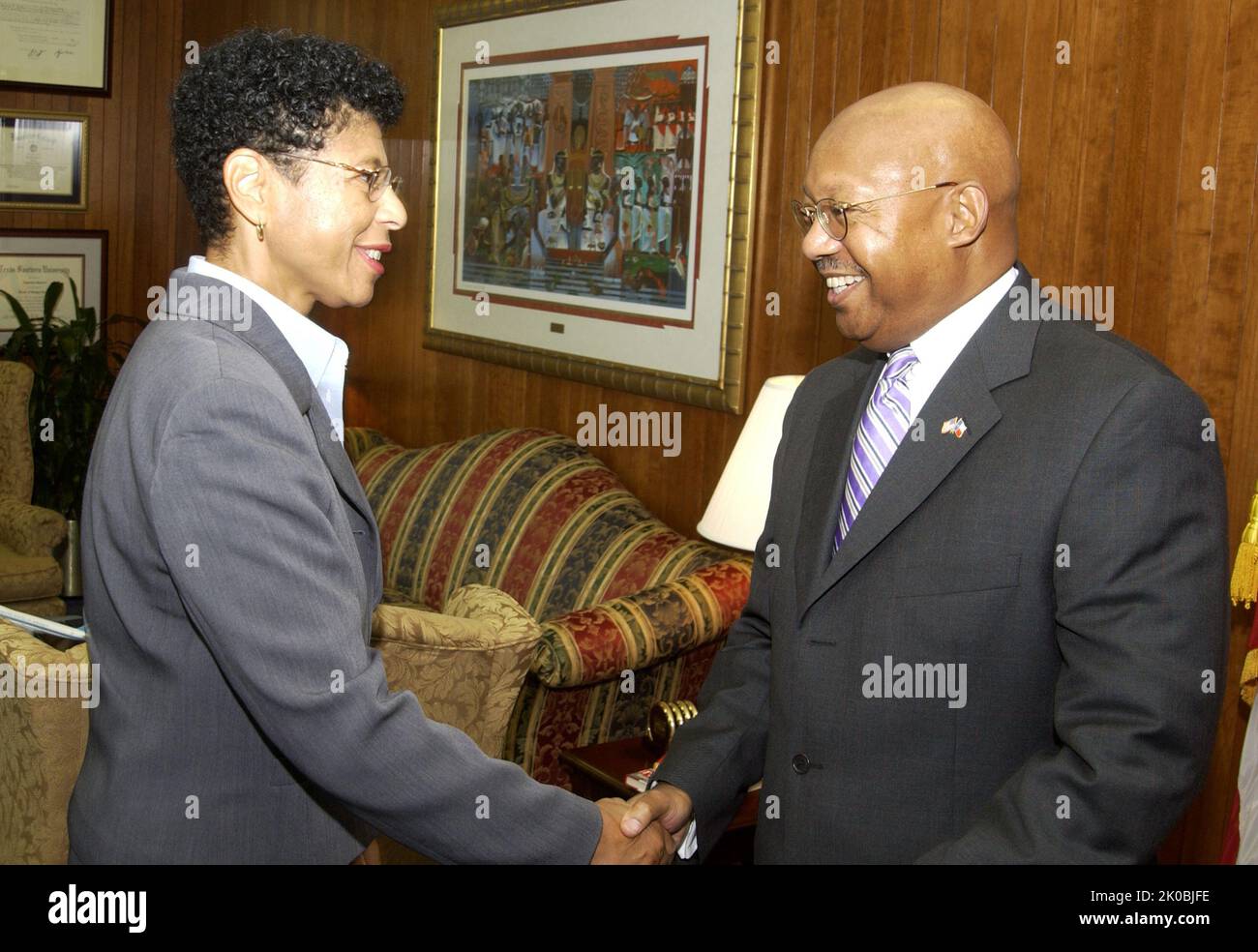 Secretary Alphonso Jackson with Toni Schmiegelow. Secretary Alphonso ...