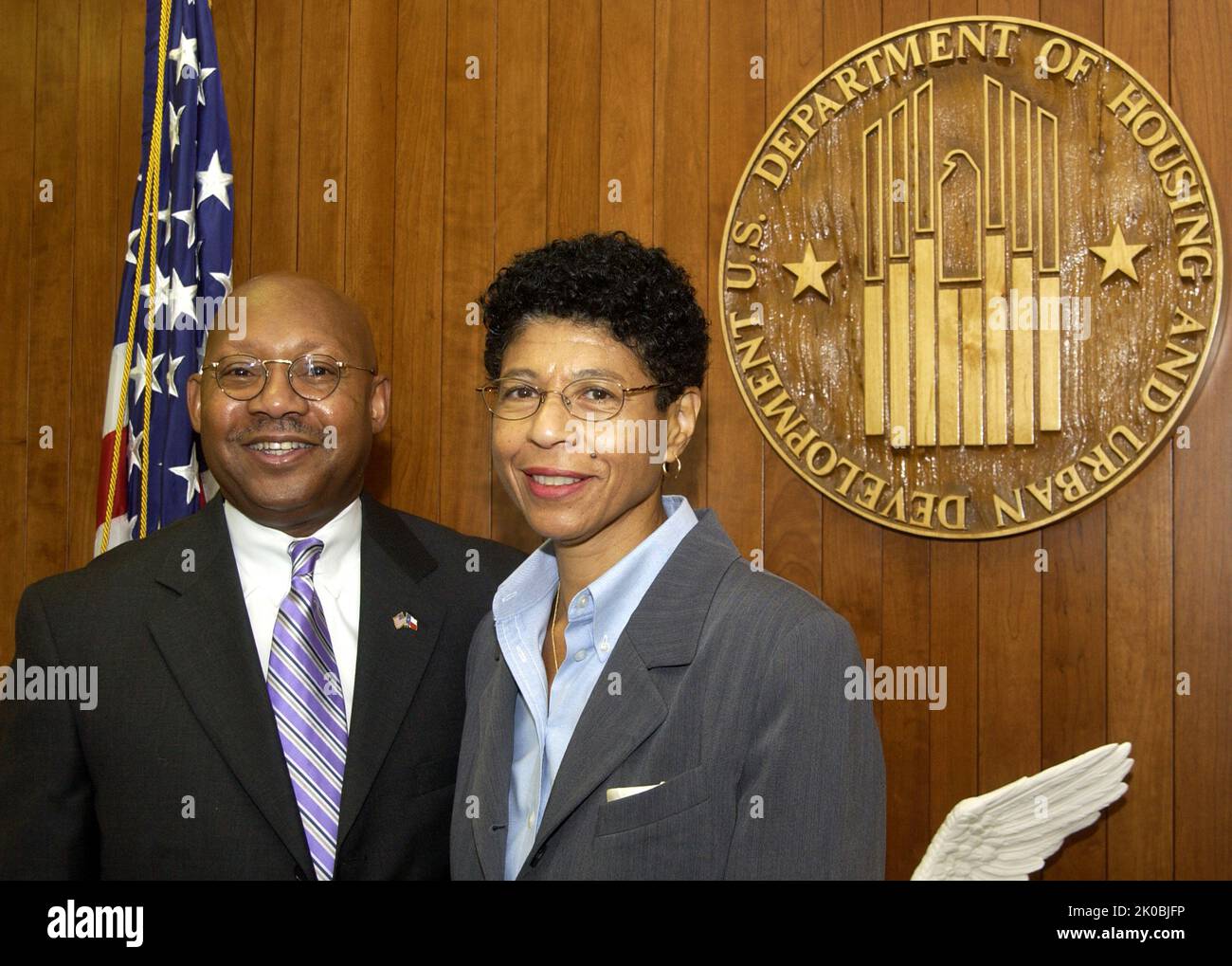 Secretary Alphonso Jackson with Toni Schmiegelow. Secretary Alphonso ...